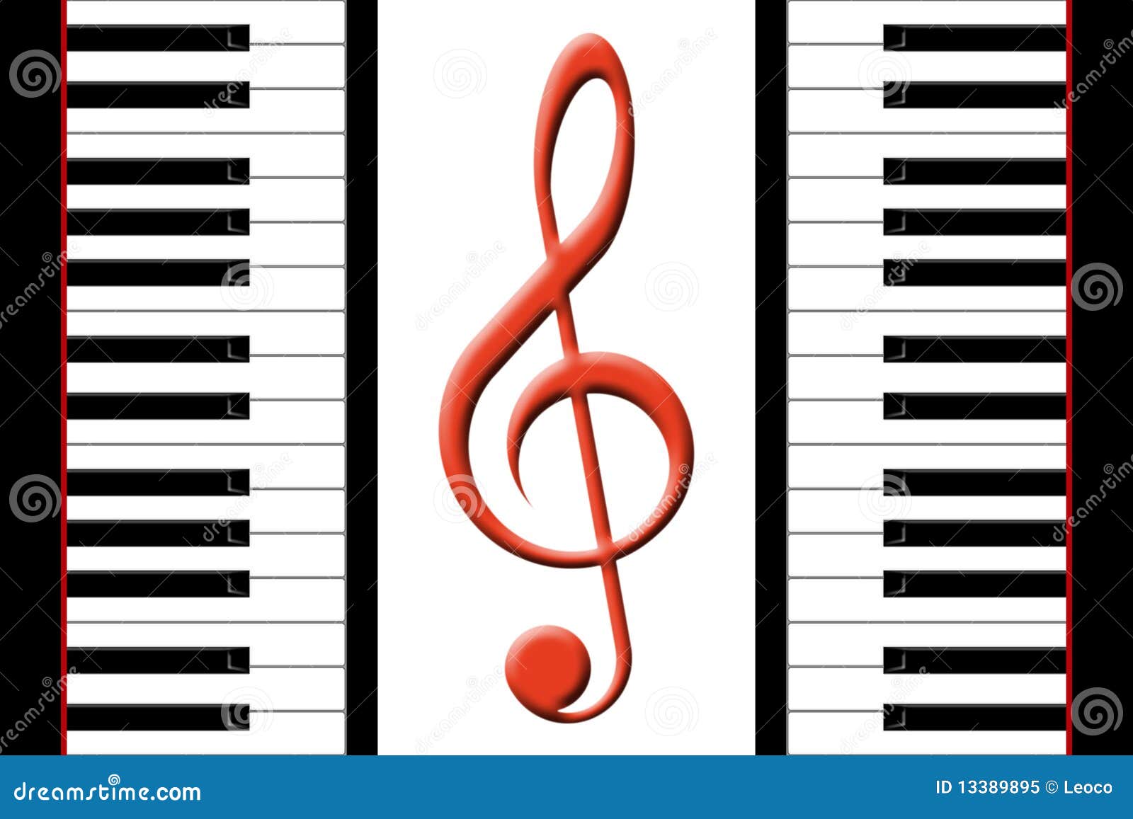 Piano and treble clef stock illustration. Illustration of keyboard ...