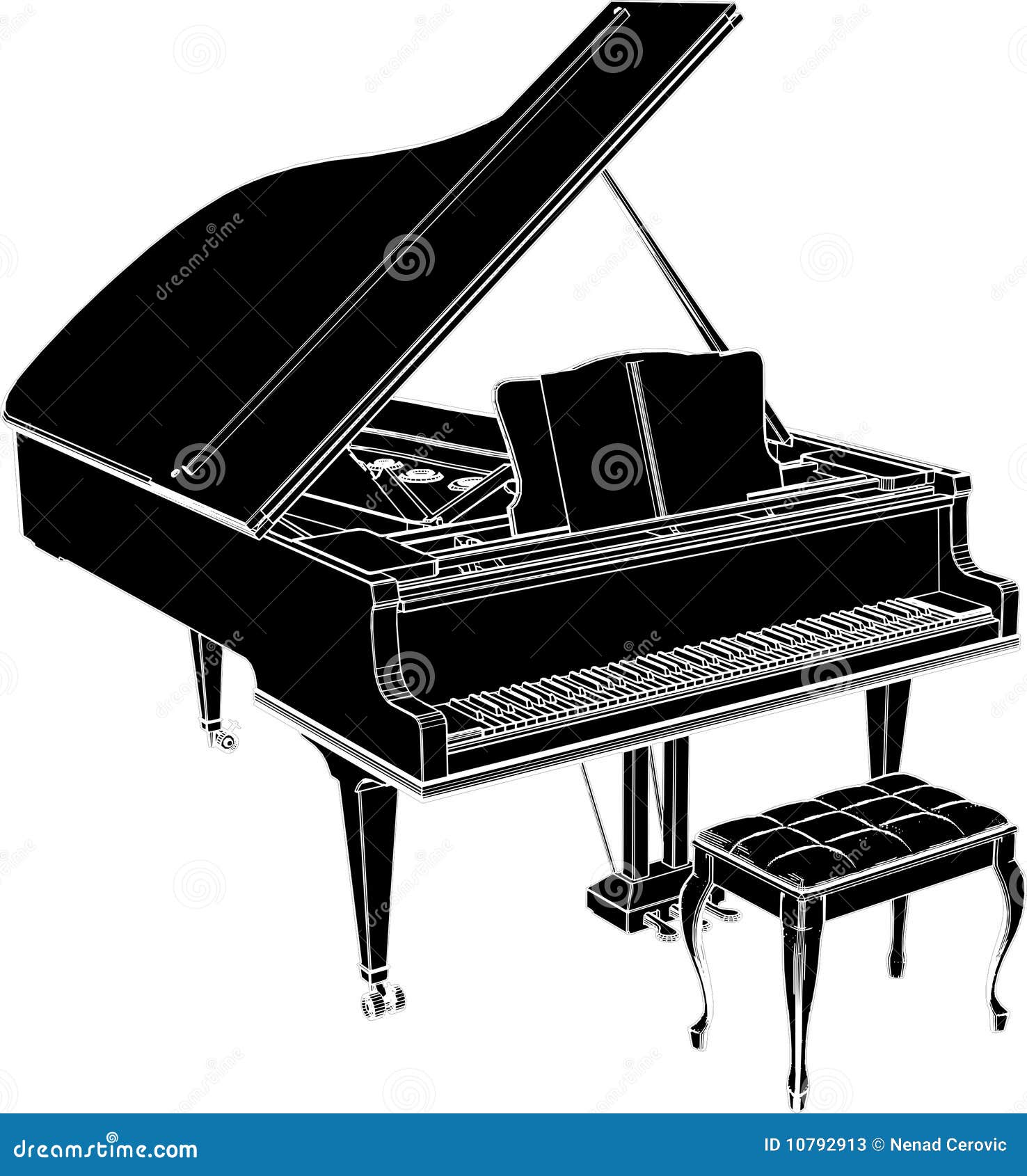 Piano Vector 01 stock vector. Illustration of composition - 10792913