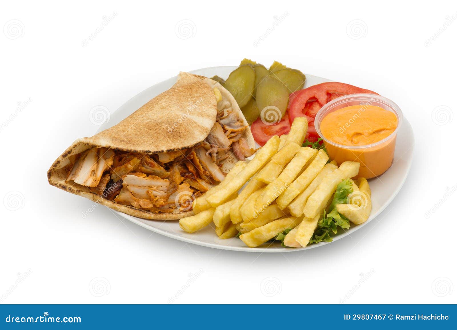 Piatto Di Kebab Shawarma Del Pollo Immagine Stock - Immagine di grasso ...