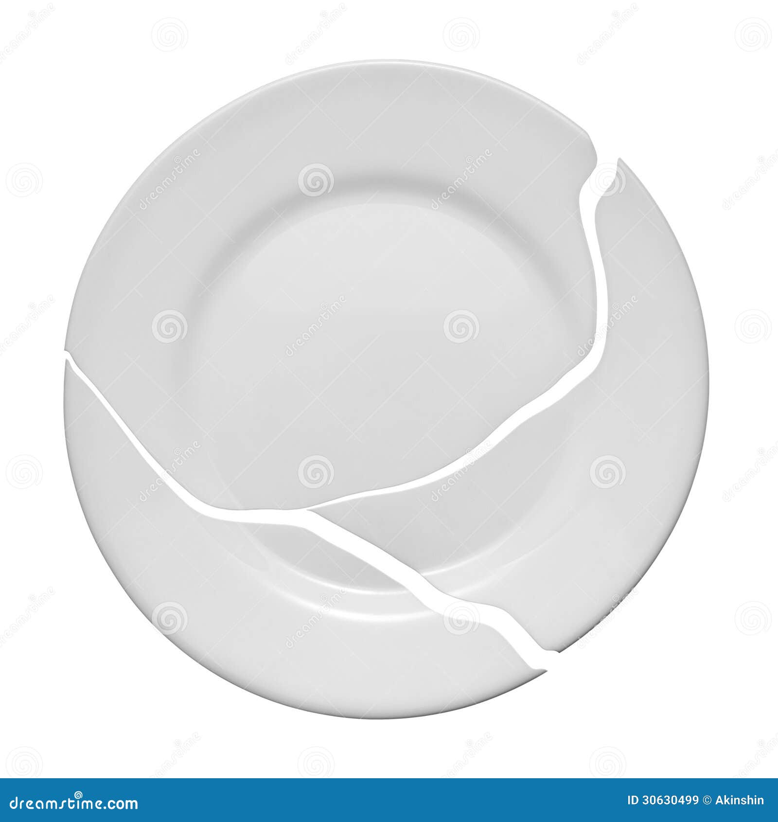 Piatto Rotto Su Un Fondo Bianco Immagine Stock - Immagine di cerchio ...