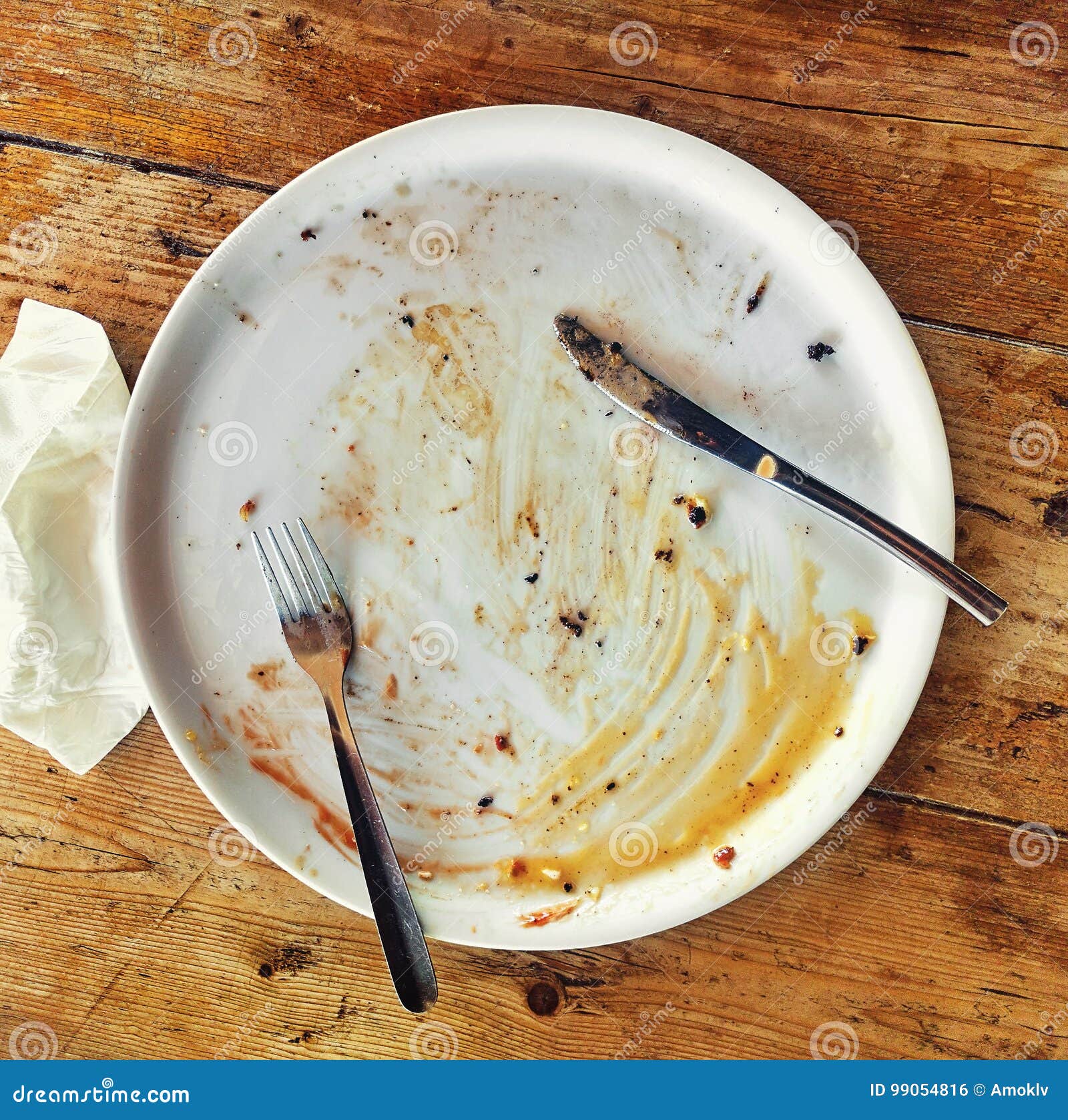 Piatto sporco vuoto fotografia stock. Immagine di piatto - 99054816