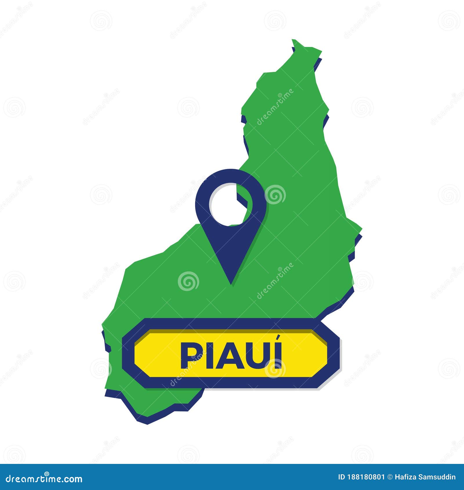 Piaui Map with Map Pin. Vector Illustration Decorative Design Stock Vector - Illustration of ...