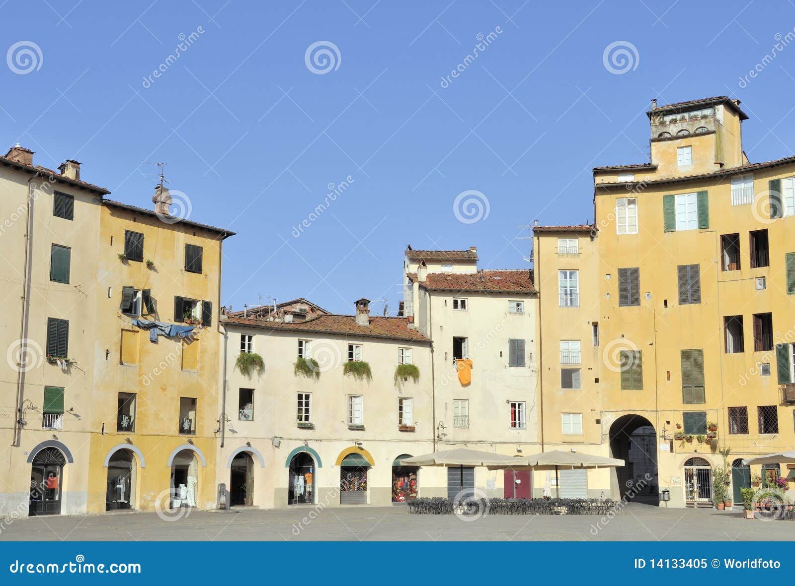 Piazza Anfiteatro, Lucca, Italy Stock Image - Image of nobody, copy ...