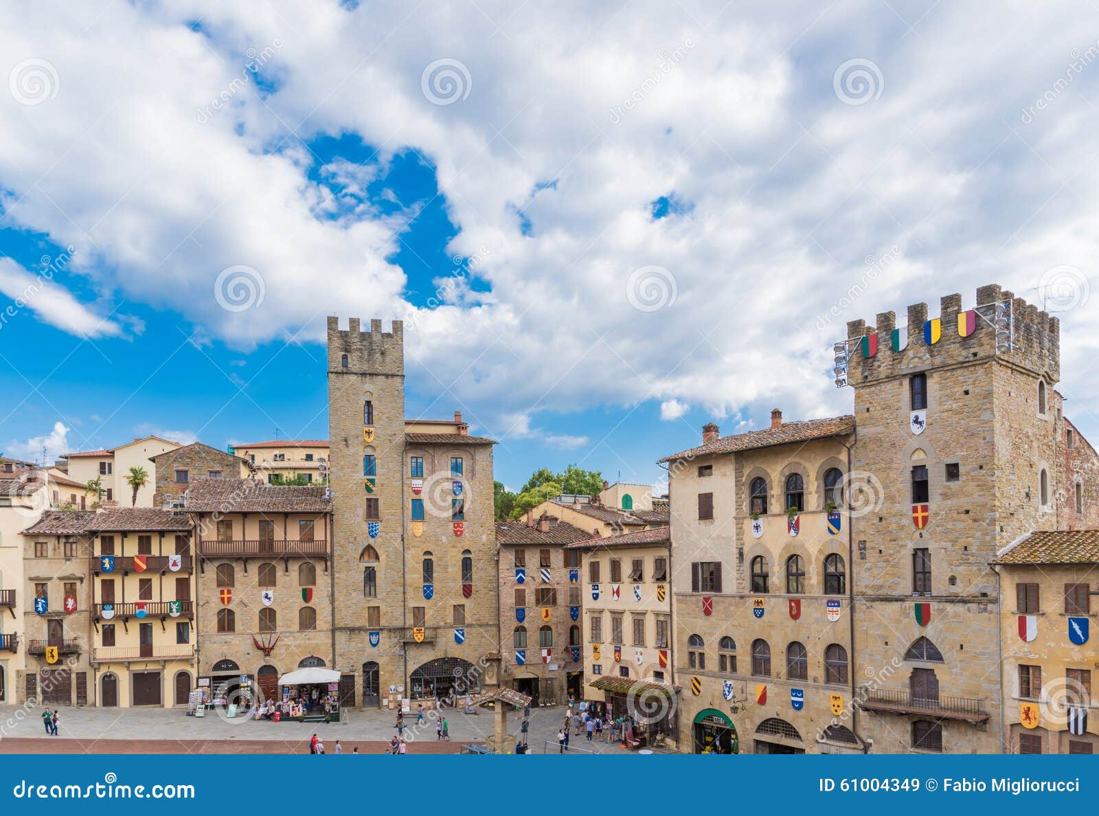Piazza of Arezzo stock image. Image of historic, facade - 61004349