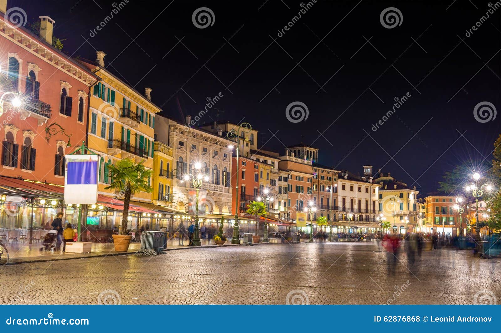 The Piazza Bra, the Central Square of Verona Stock Photo - Image of ...