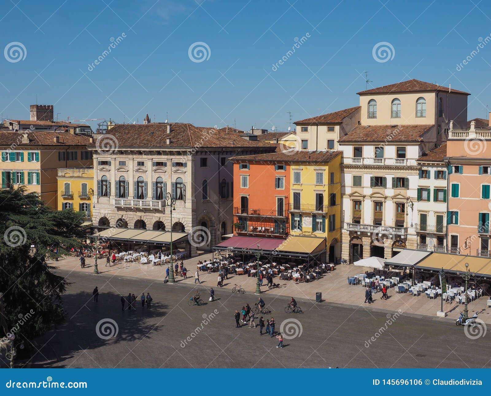 Piazza Bra in Verona editorial photo. Image of cityscape - 145696106
