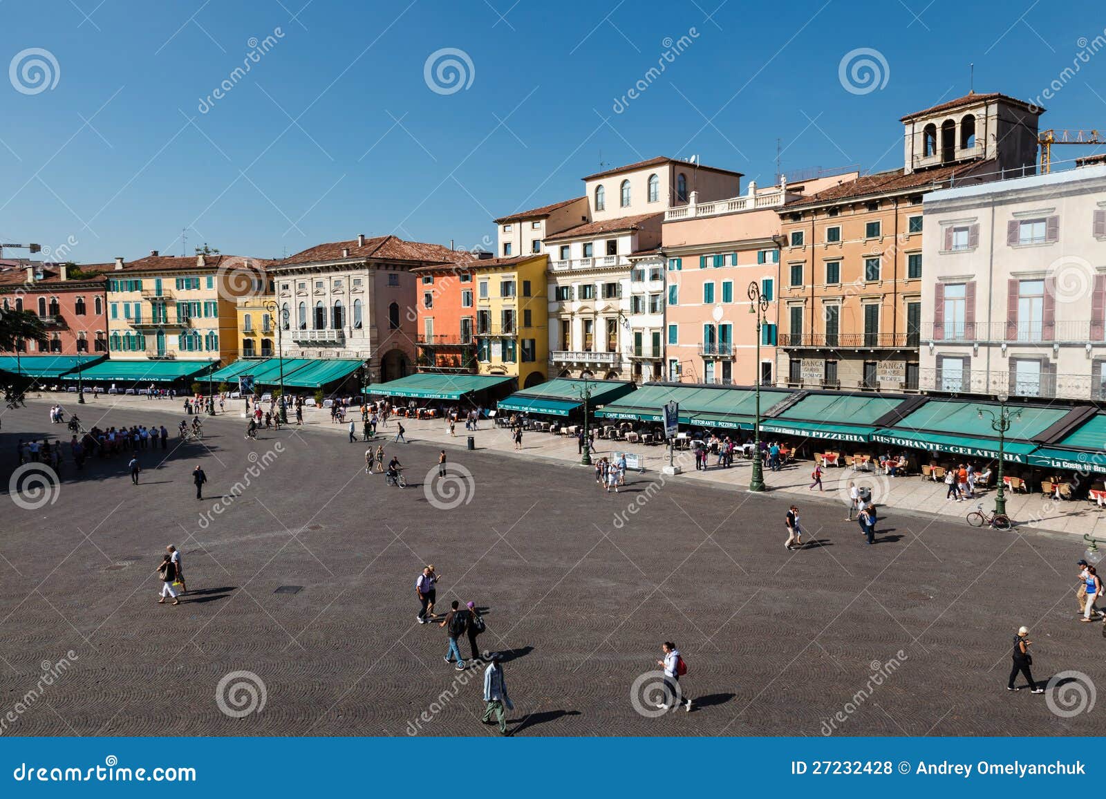 Piazza Bra in Verona Viewed from Amphitheater Editorial Stock Photo ...
