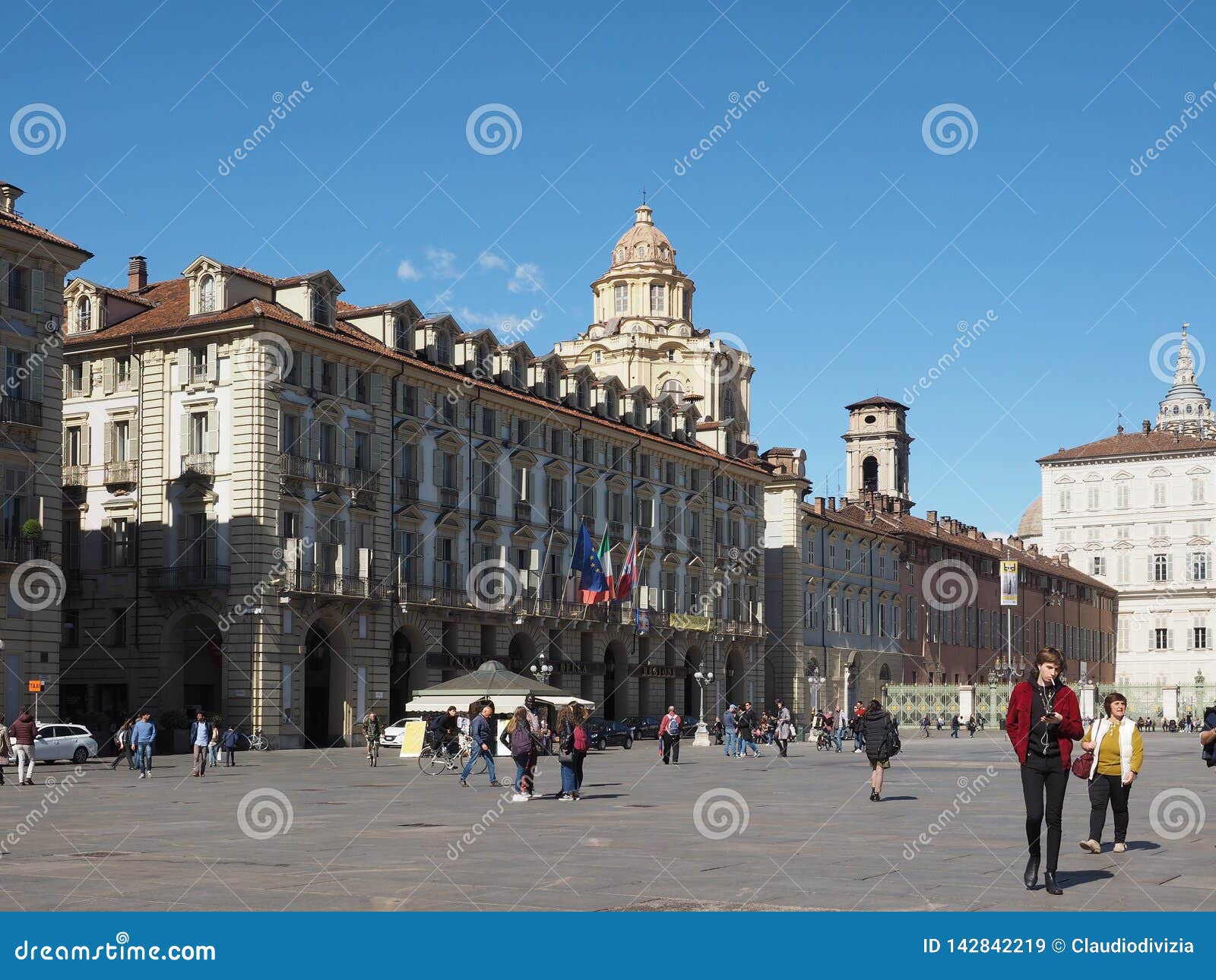 Piazza Castello Square in Turin Editorial Stock Image - Image of piazza ...