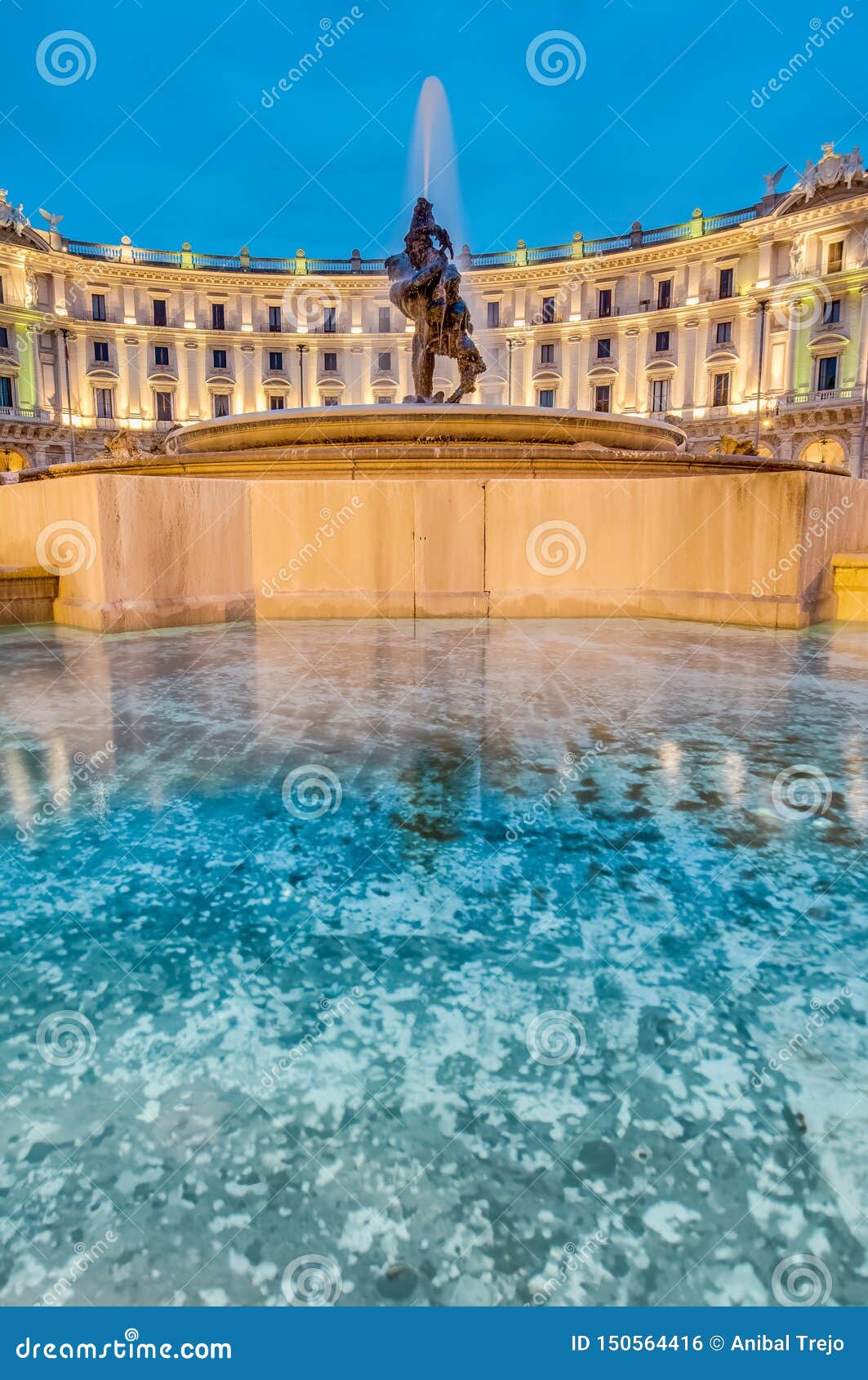 Piazza Della Repubblica in Rome, Italy Stock Photo - Image of roman ...