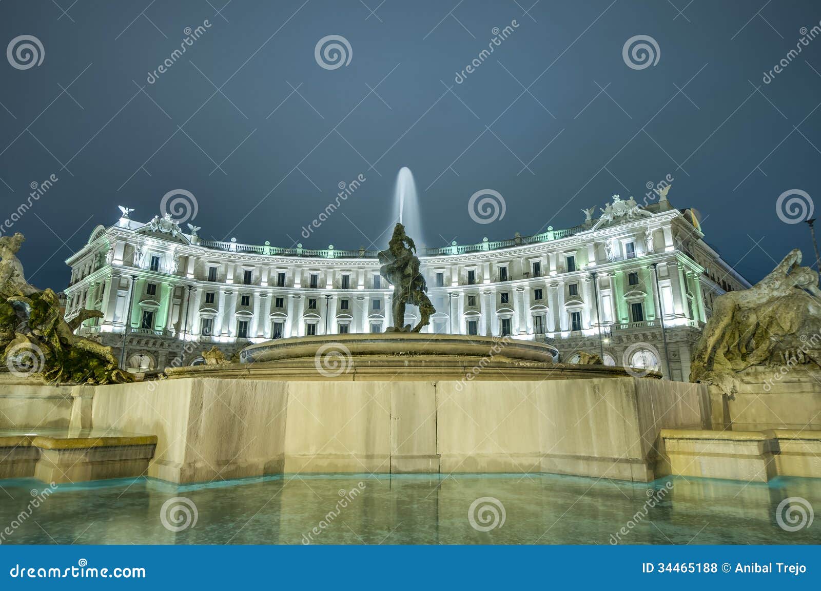 Piazza Della Repubblica in Rome, Italy Stock Photo - Image of ...