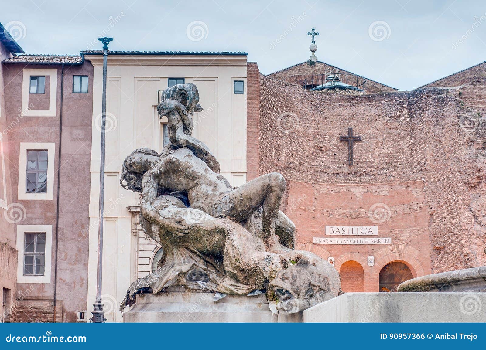 Piazza Della Repubblica in Rome, Italy Stock Photo - Image of european ...