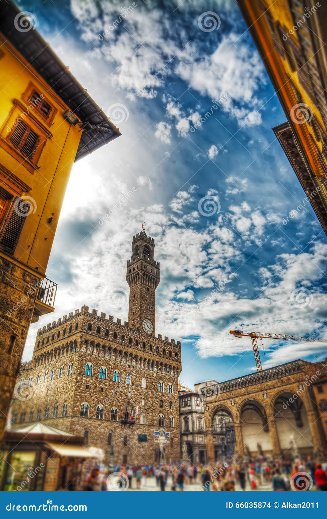 Piazza Della Signoria in Florence Under Clouds Stock Photo - Image of ...