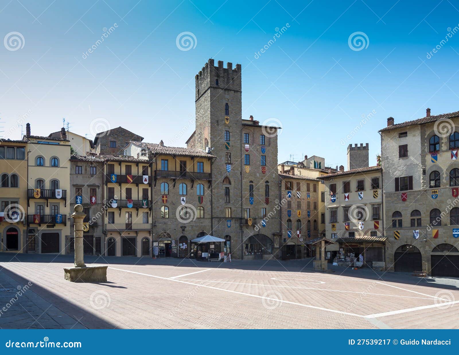 The Piazza Grande of Arezzo Stock Image - Image of square, historical ...