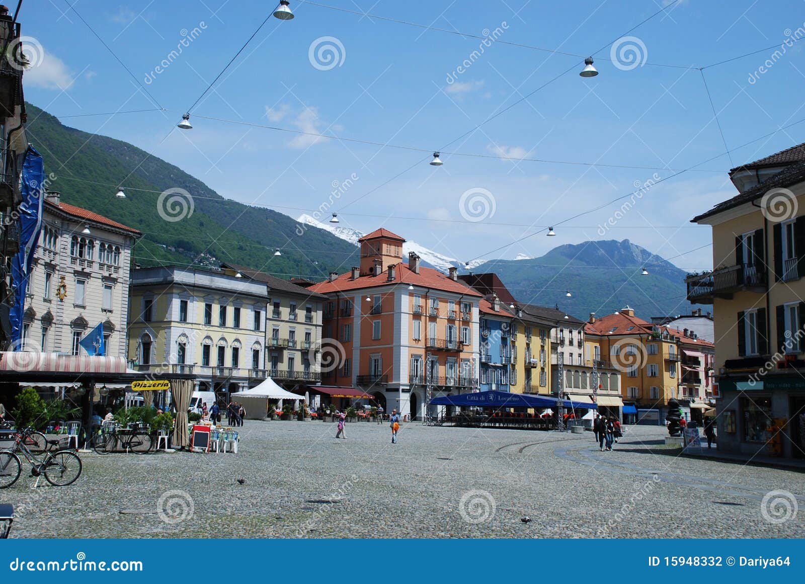 Piazza Grande in Locarno stock photo. Image of piazza - 15948332