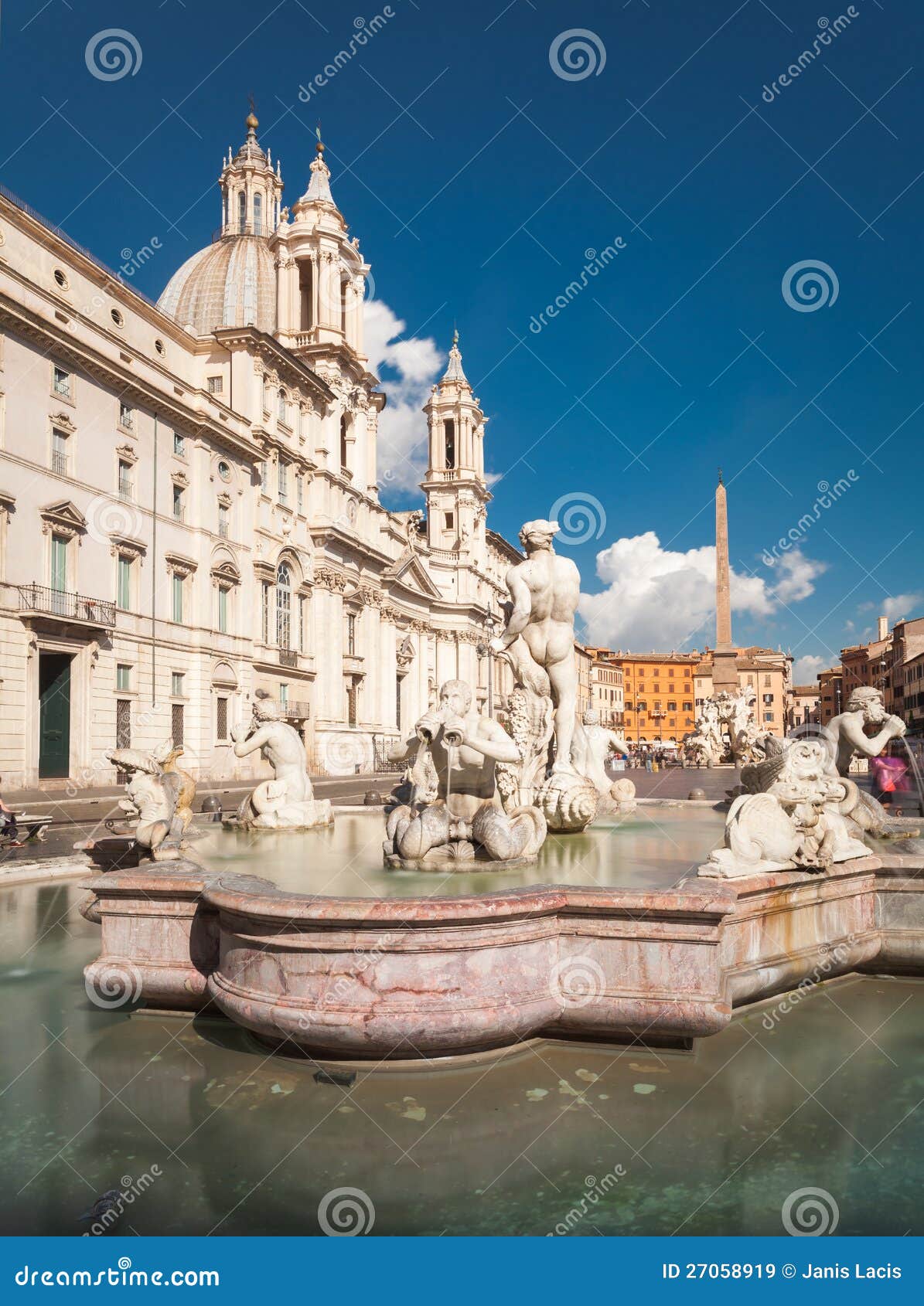 Piazza Navona in Rome stock image. Image of vertical - 27058919
