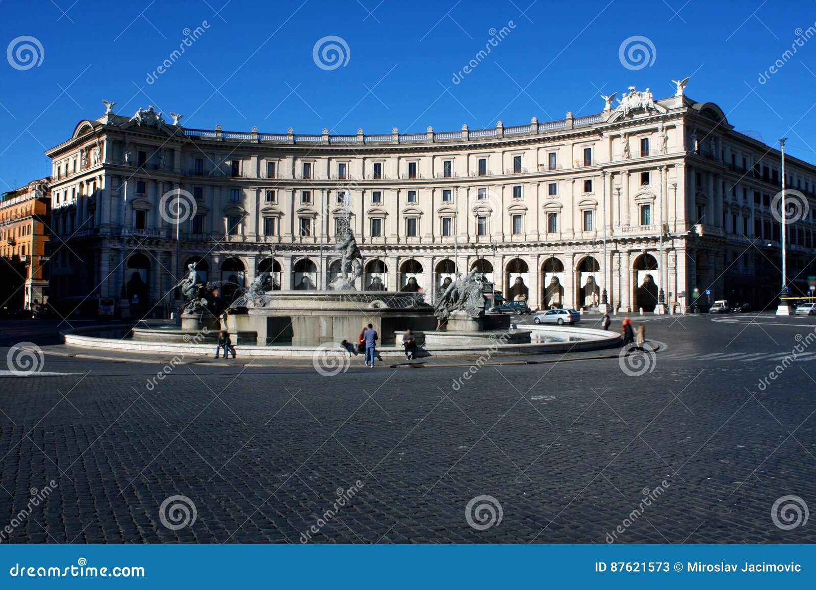 Piazza Repubblica, Rome at Day Panorama Stock Image - Image of concrete ...