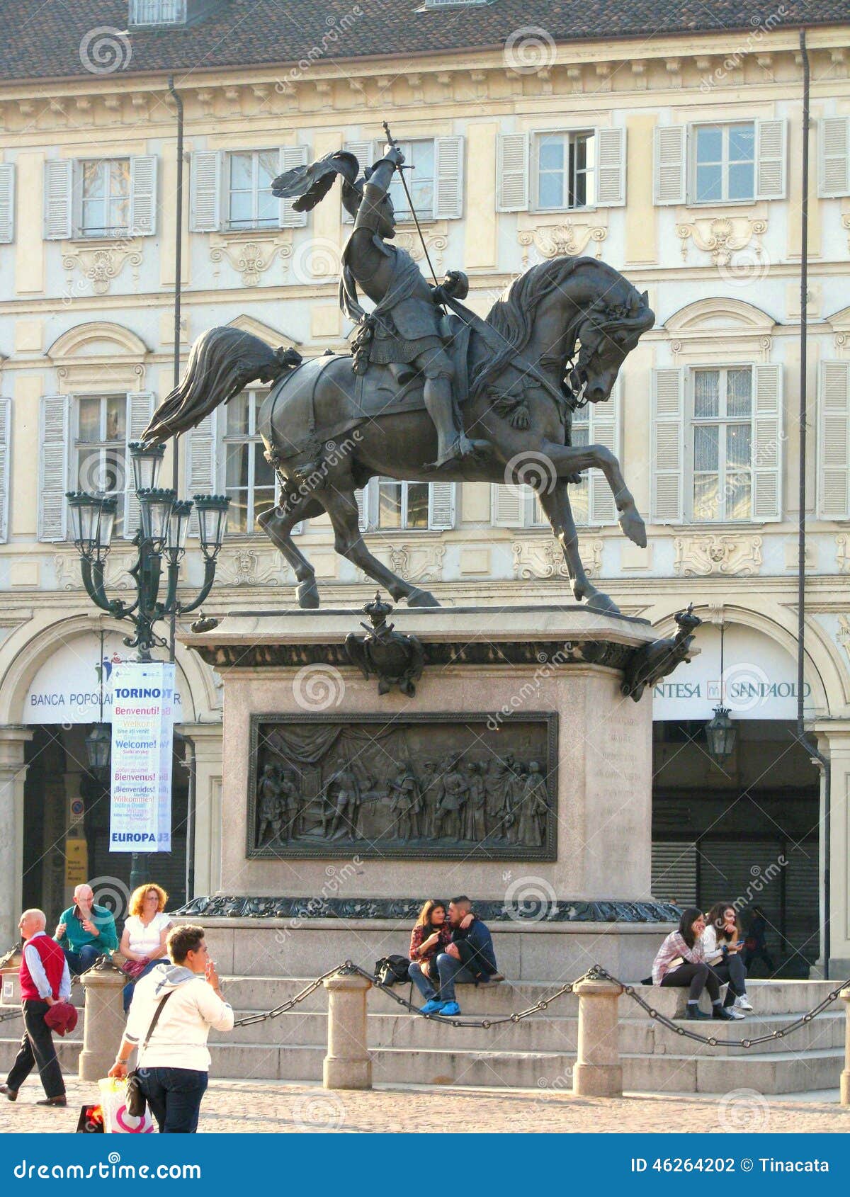 Piazza San Carlo, Turin editorial photography. Image of royal - 46264202