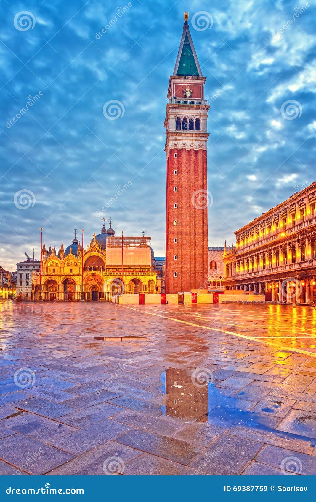 Piazza San Marko, Venice stock image. Image of illuminated - 69387759
