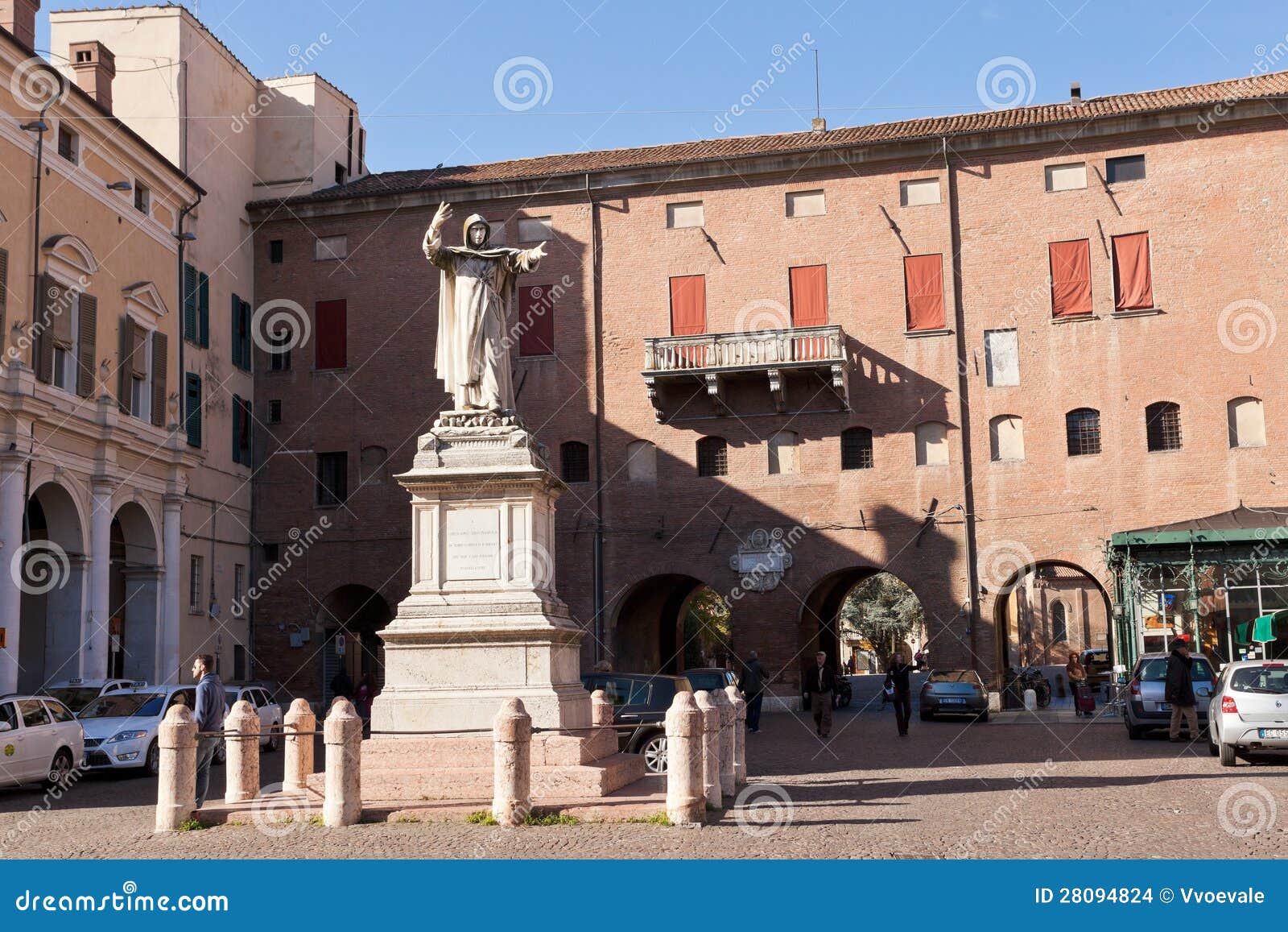 Piazza Savonarola in Ferrara Editorial Stock Image - Image of ...