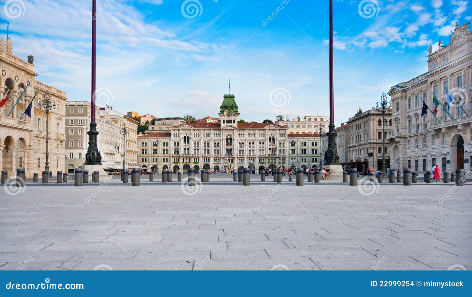Piazza UnitÃ D Italia in Trieste Stock Photo - Image of classicism ...