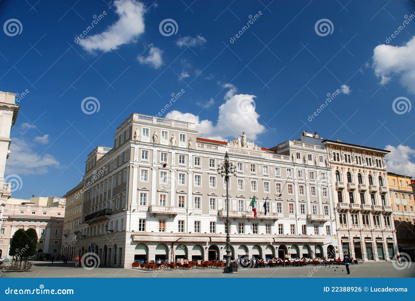 Piazza Unita, Trieste, Italy Stock Photo - Image of lights, centre ...