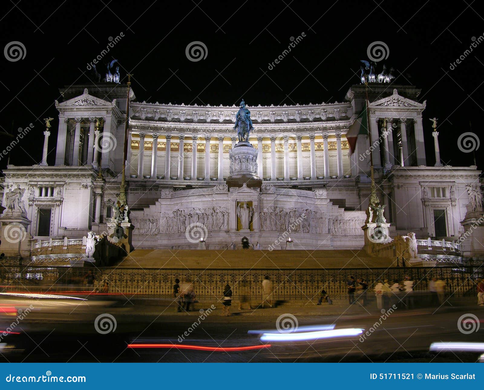 Piazza Venezia at Night, Rome Stock Image - Image of roman, tourism ...