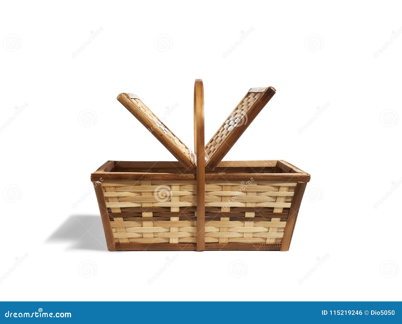 Pic-nic Basket View on Front Bottom Stock Photo - Image of wood, open ...