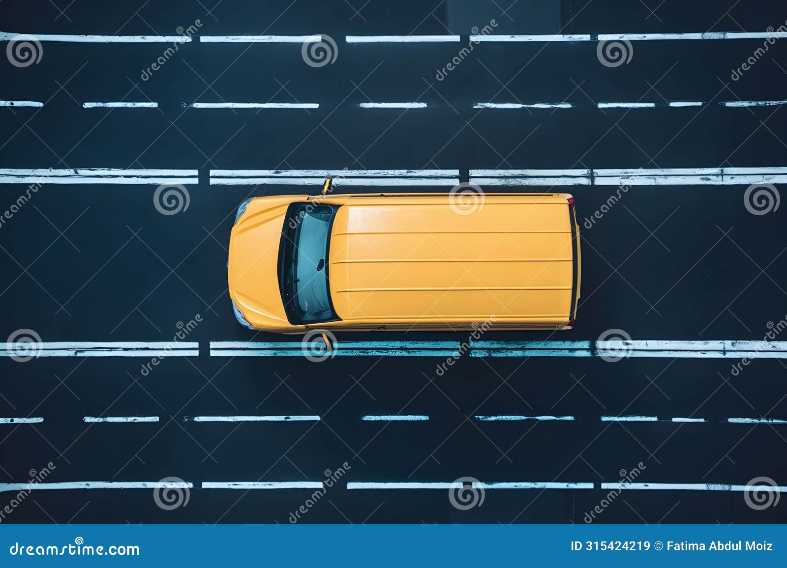 Pic Yellow Delivery Van Top View, Efficient Transportation, E Commerce ...