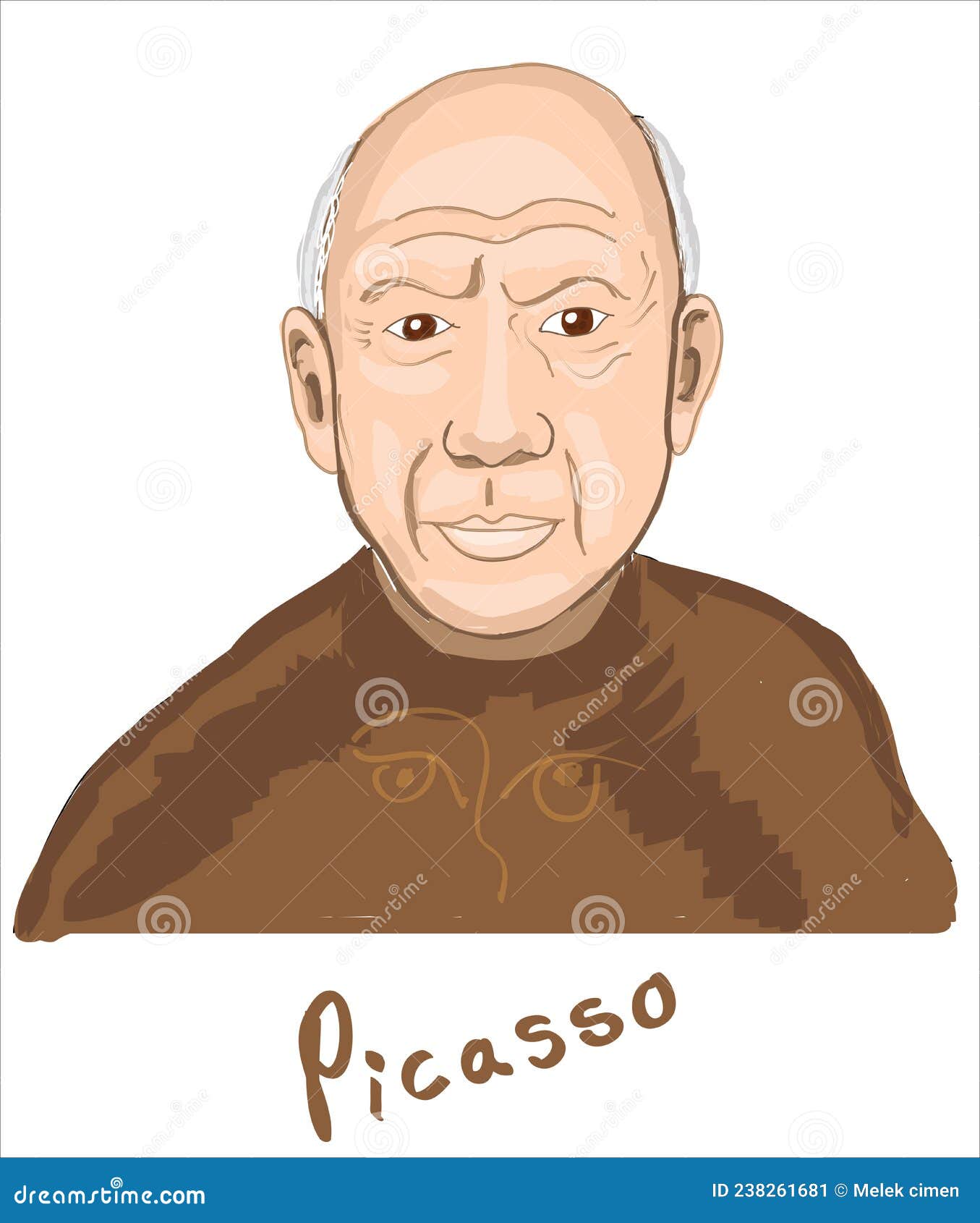 Picasso Line Art Portait Hand Drawing Editorial Photo - Illustration of ...