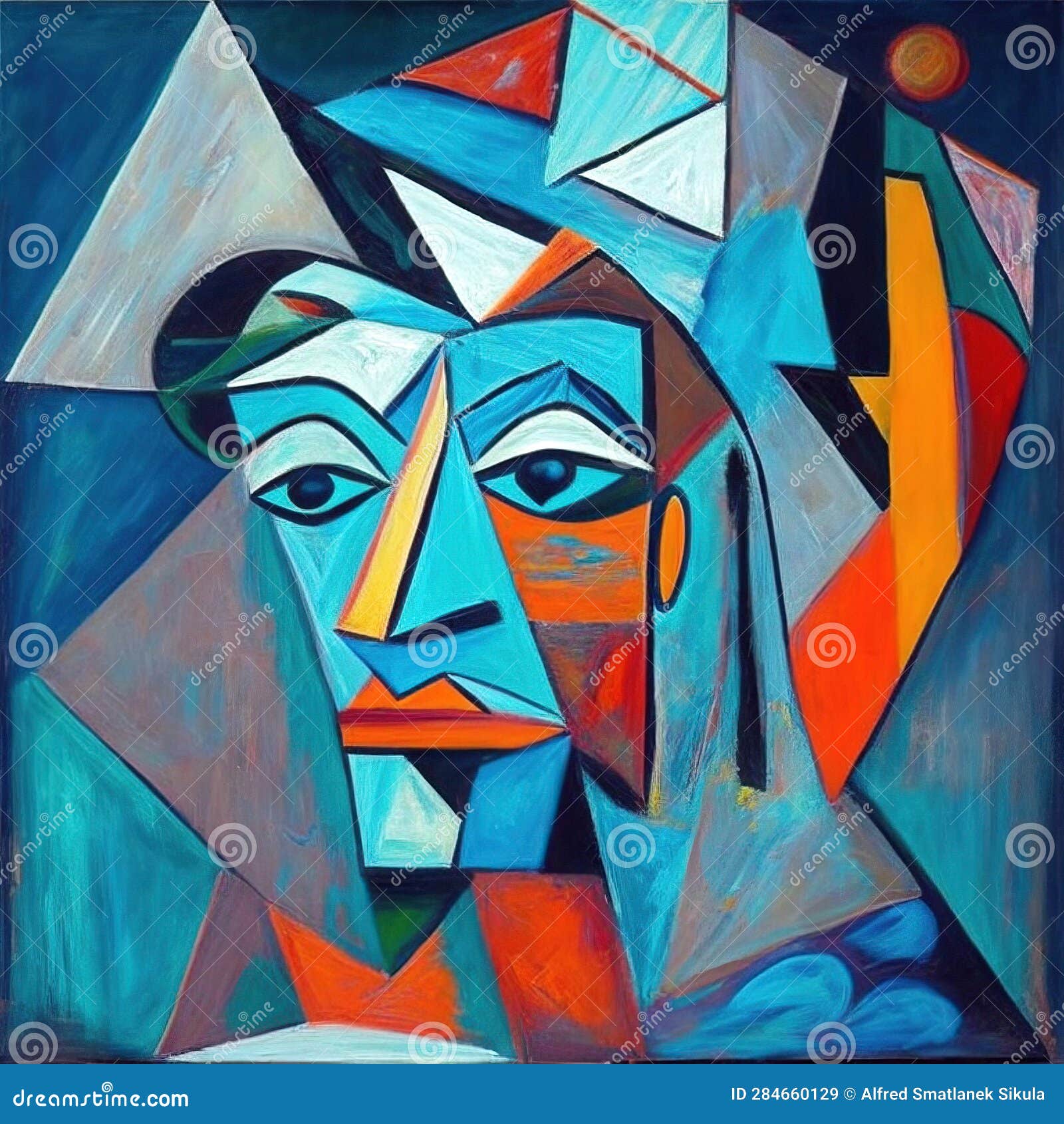 Picasso Style AI Generated Painting of a Persons Face Stock ...