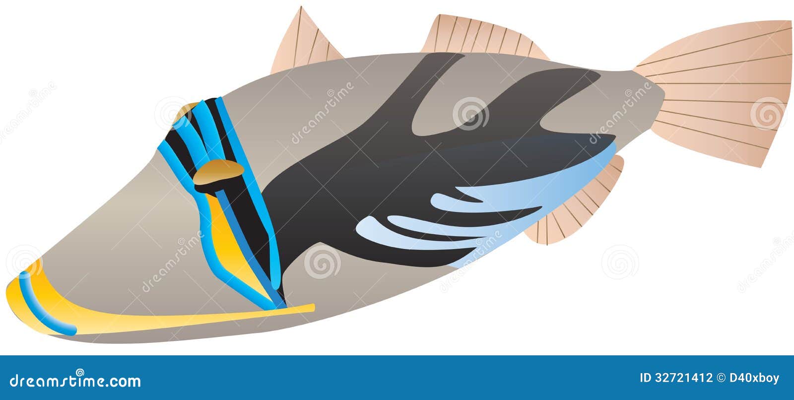 Trigger Fish Cartoon Vector | CartoonDealer.com #83034725