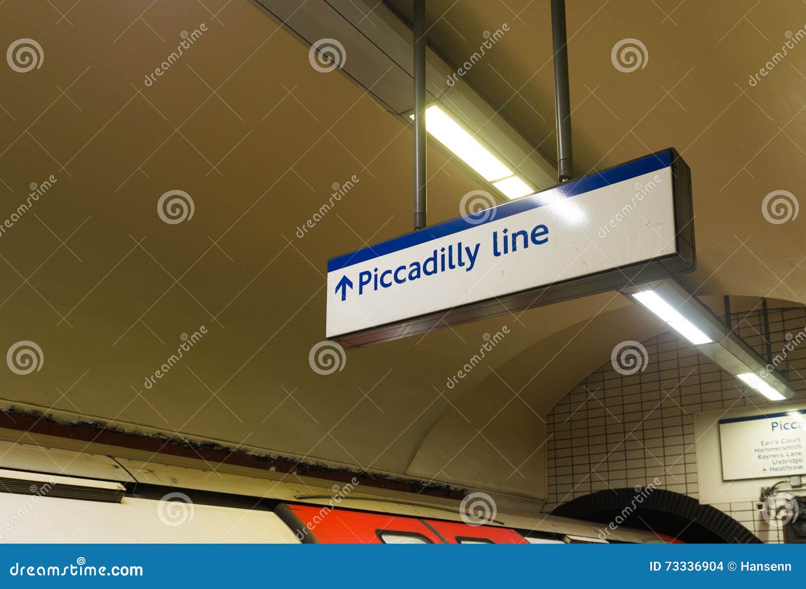 Piccadilly line signboard editorial stock image. Image of commuter ...