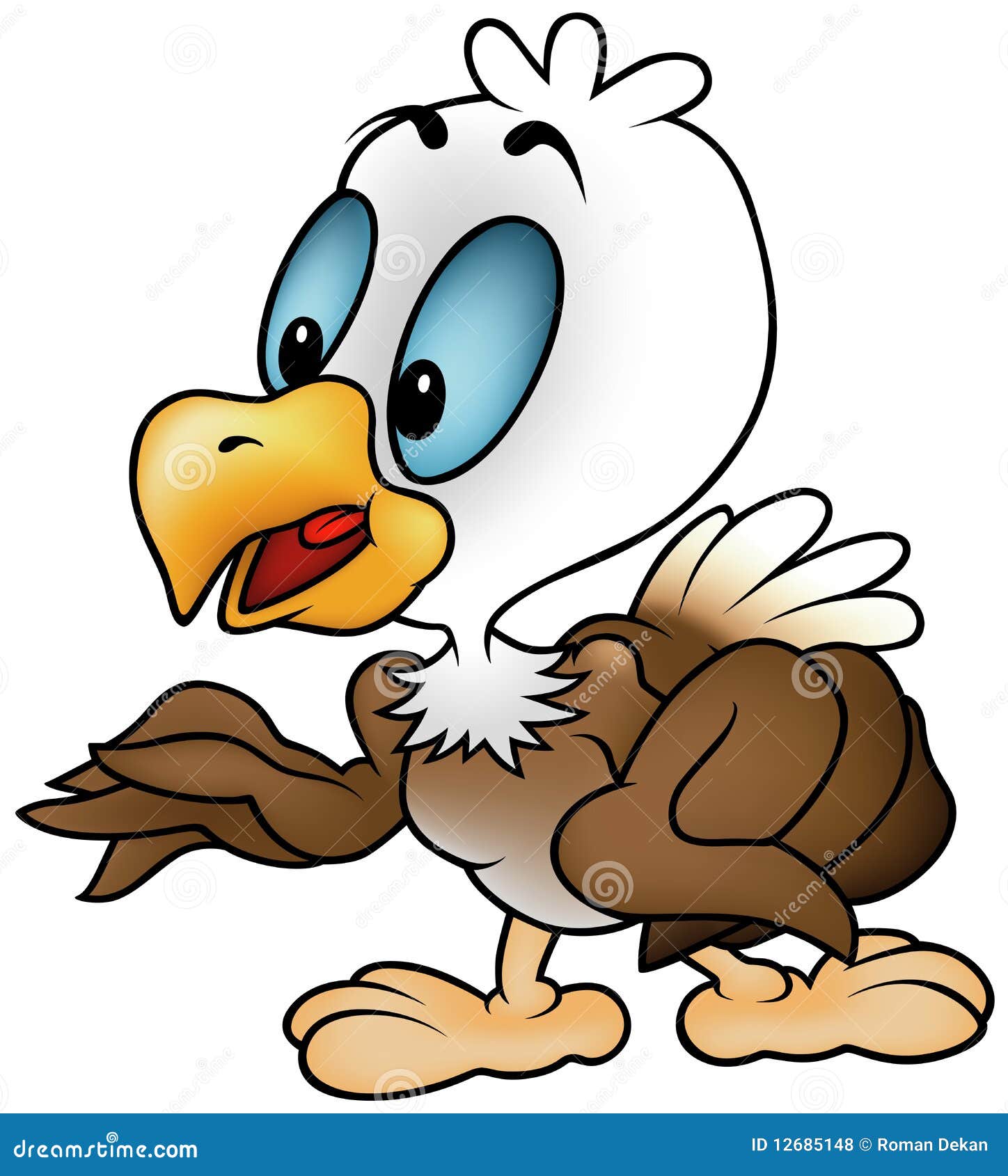 Piccola aquila calva illustrazione vettoriale. Illustrazione di arte ...