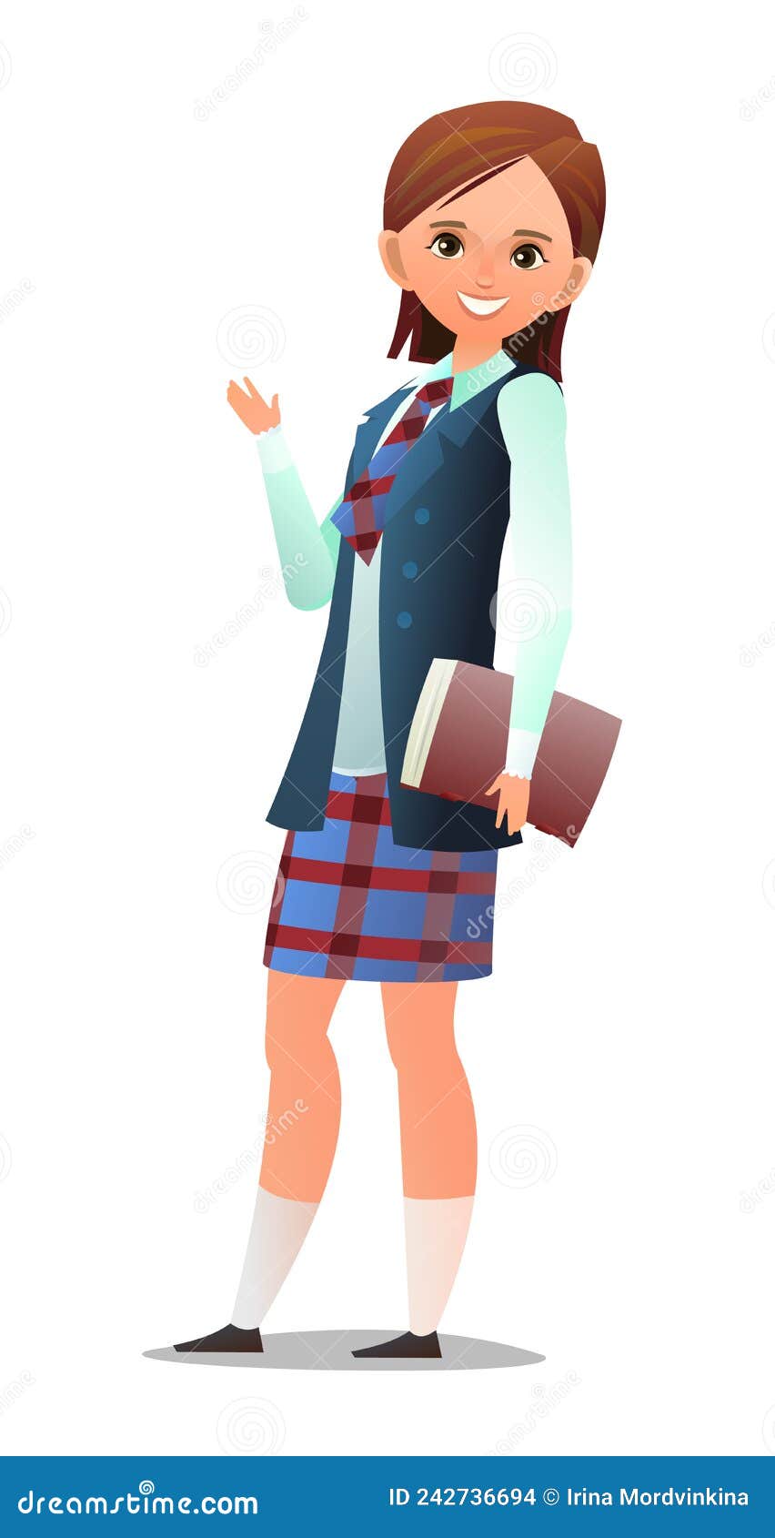 Piccola Studentessa. Ragazza Allegra in Gonna Corta. Posizione in Piedi ... Piccola Studentessa. Ragazza Allegra in Gonna Corta. Posizione in Piedi ...