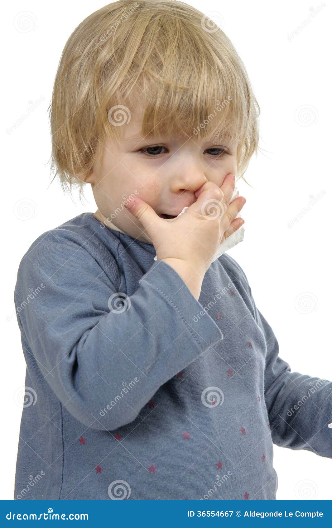 Piccolo Avere Il Raffreddore Del Bambino, Immagine Stock - Immagine di ...