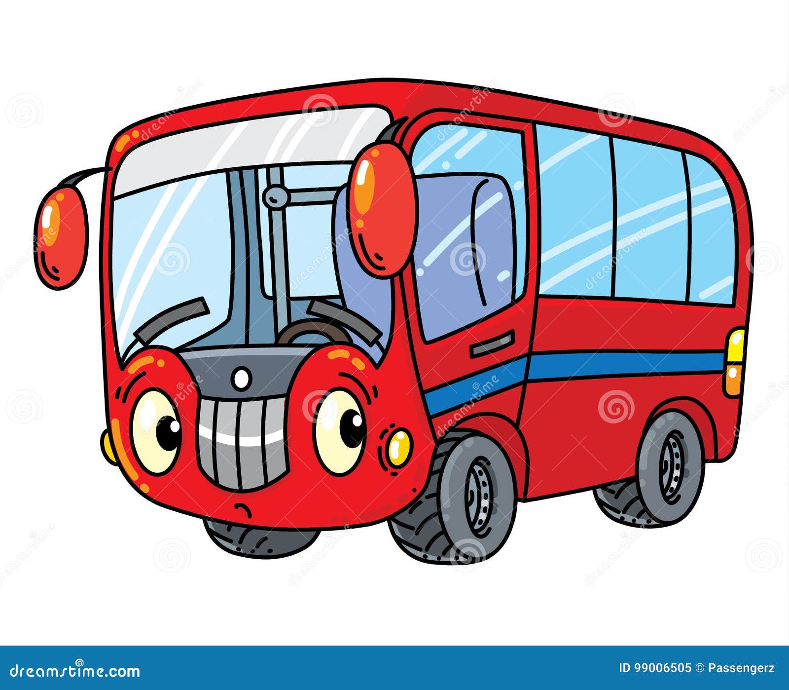 Piccolo Bus Divertente Con Gli Occhi Illustrazione Vettoriale ...