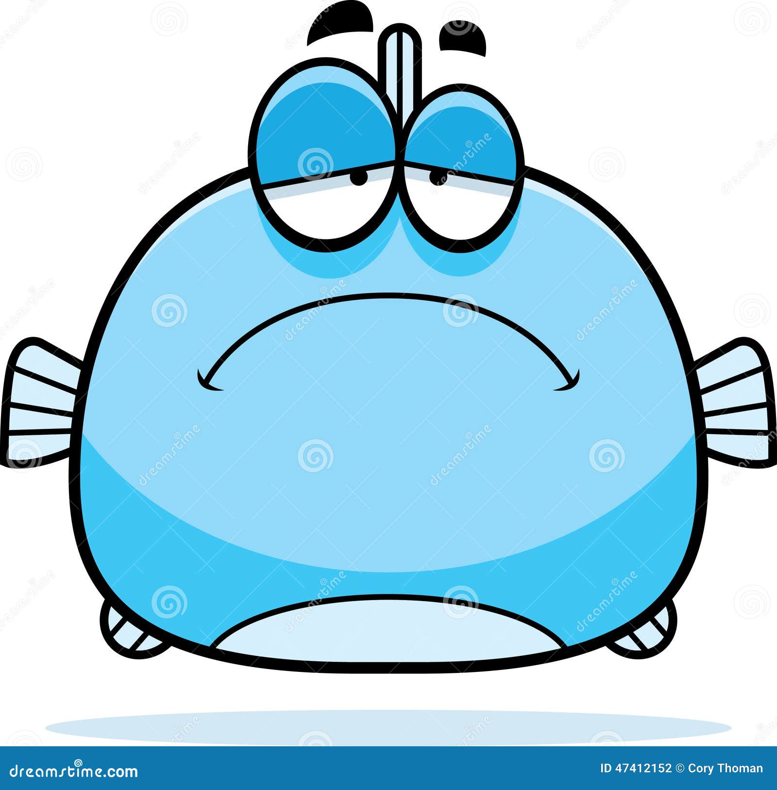 Piccolo pesce triste illustrazione vettoriale. Illustrazione di pesci ...