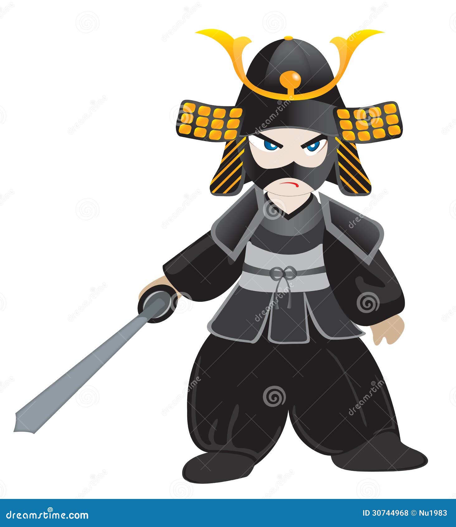 Piccolo samurai illustrazione vettoriale. Illustrazione di combattente ...