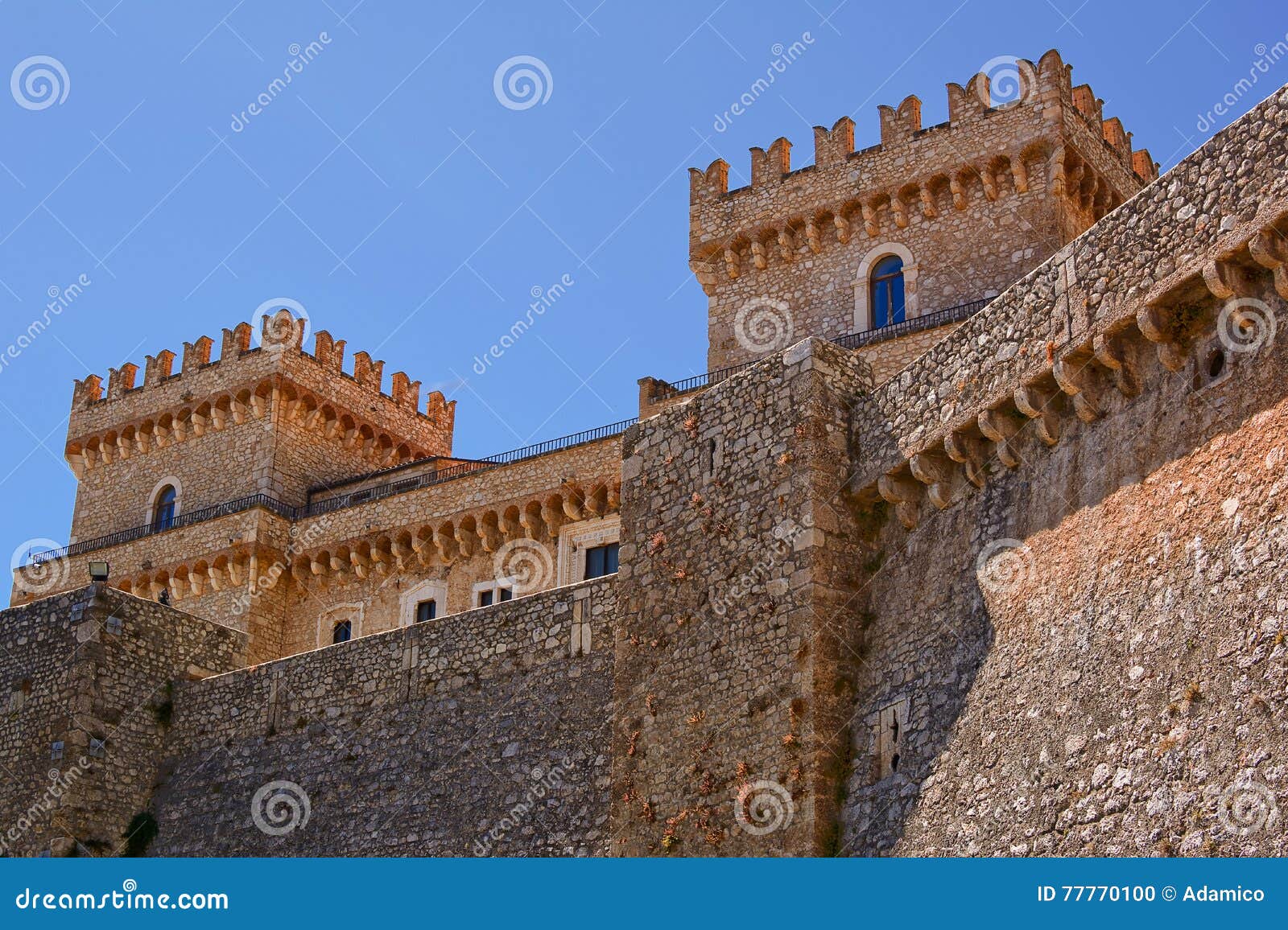 Piccolomini Castle in Celano (Italy) Stock Photo - Image of hill ...