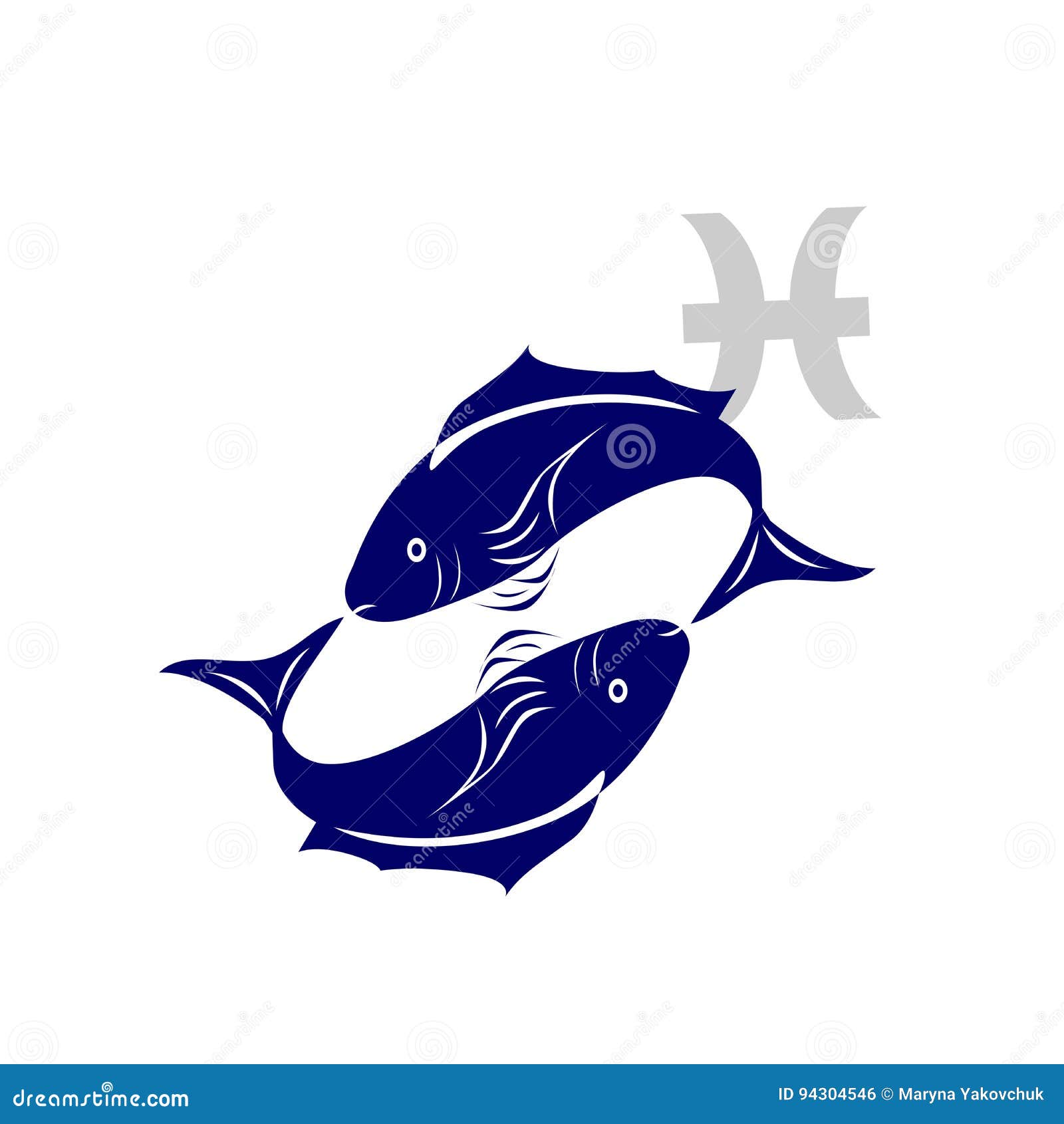The pices sign stock vector. Illustration of pisces, zodiac - 94304546