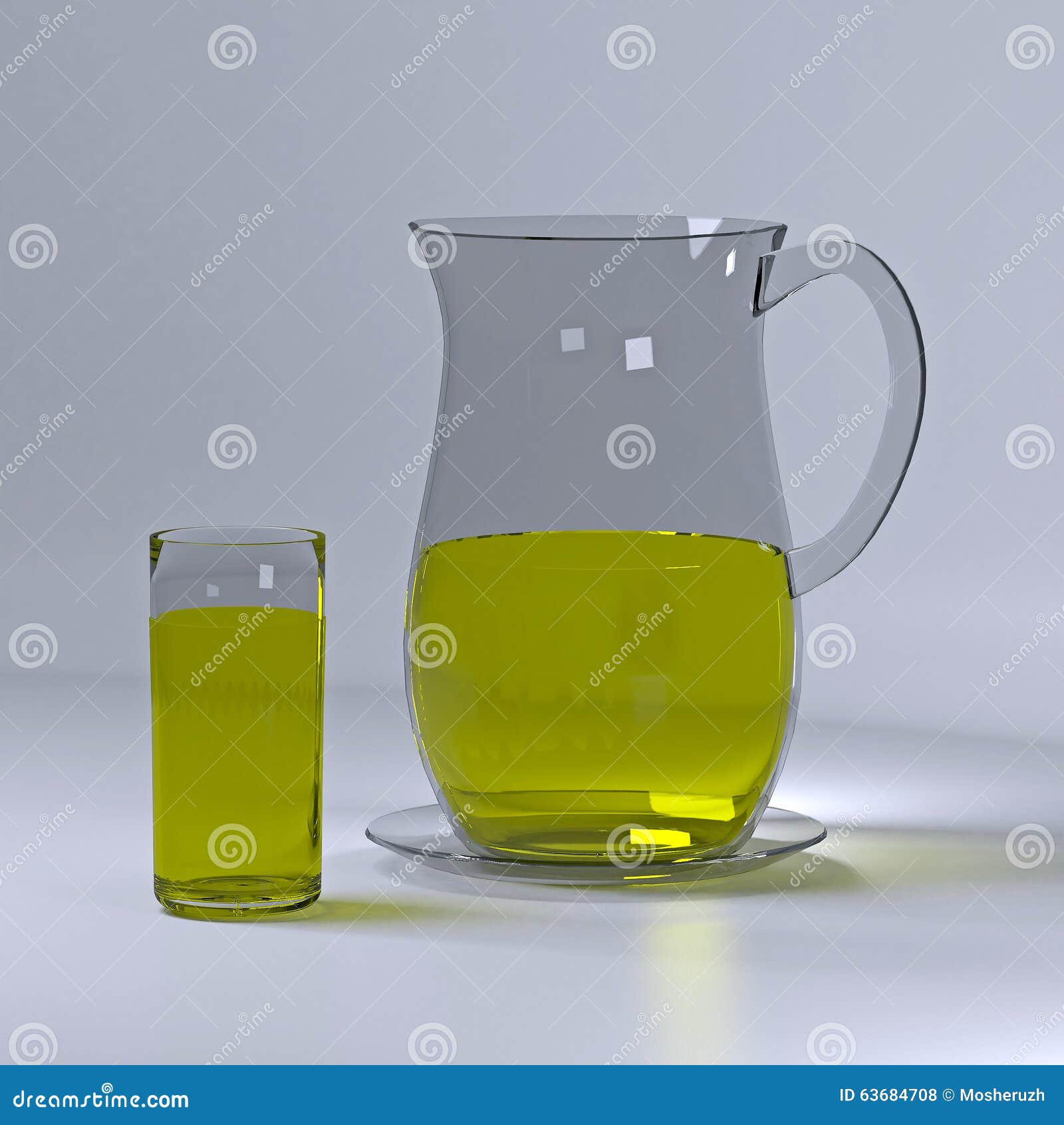 Pichet Et Glace De Citronnade Illustration Stock - Illustration du ...