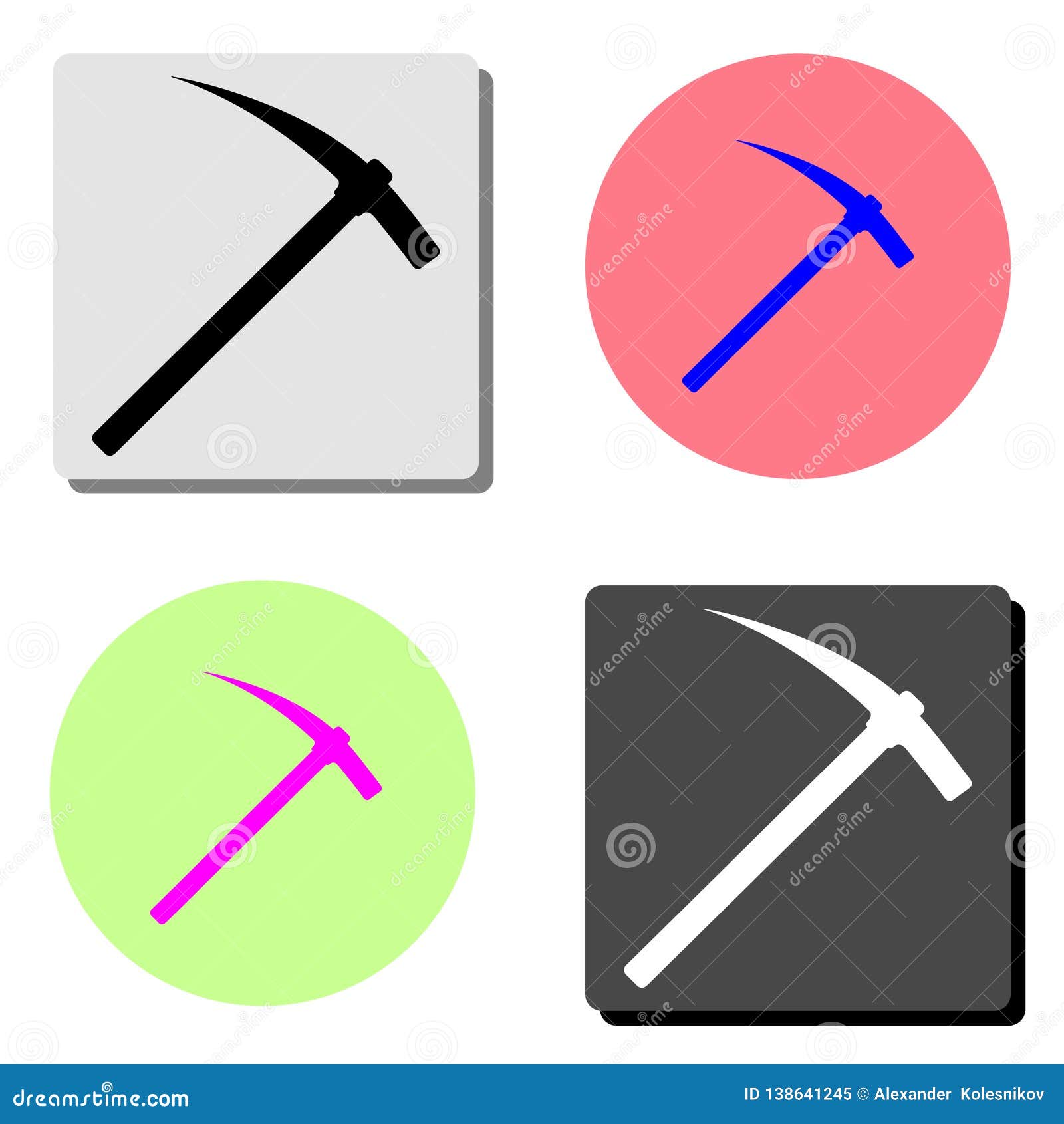 Pick axe. flat vector icon stock vector. Illustration of mineral ...