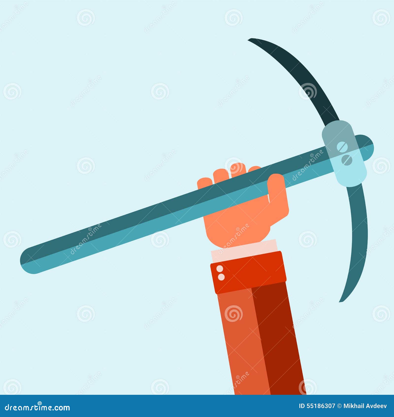 Pick Axe in Hand stock vector. Illustration of industry - 55186307