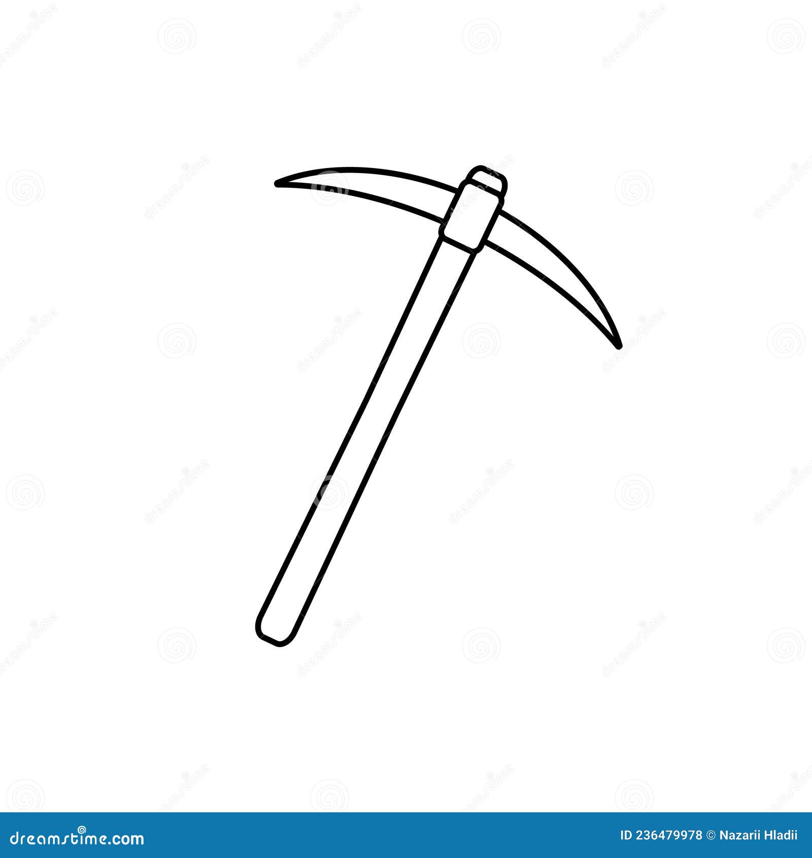 Pick Axe Icon. Vector Illustration. Outline Design. Stock Vector ...