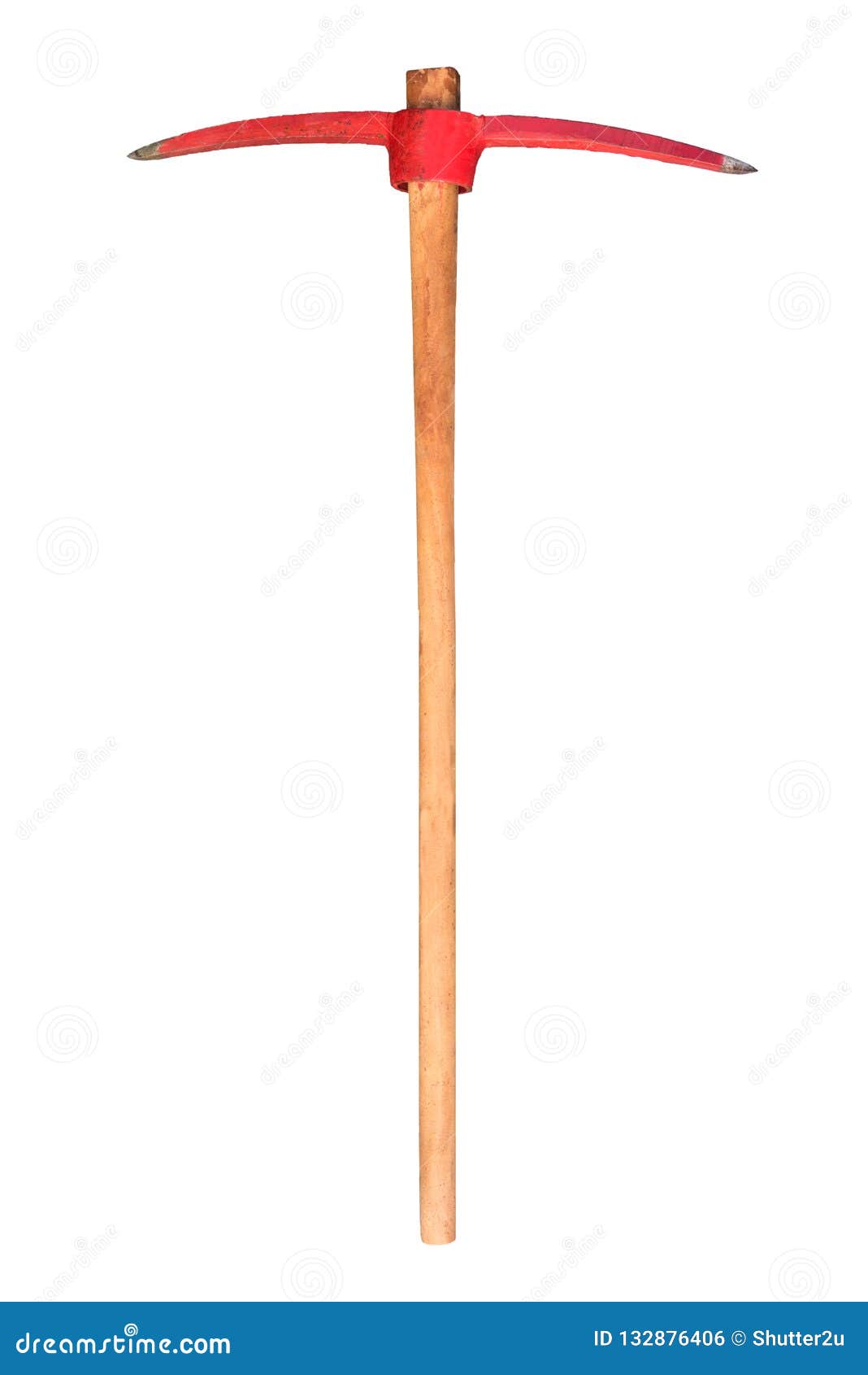 Pick Axe On Isolated White Background. Pickaxe Or Mattock Object Stock ...