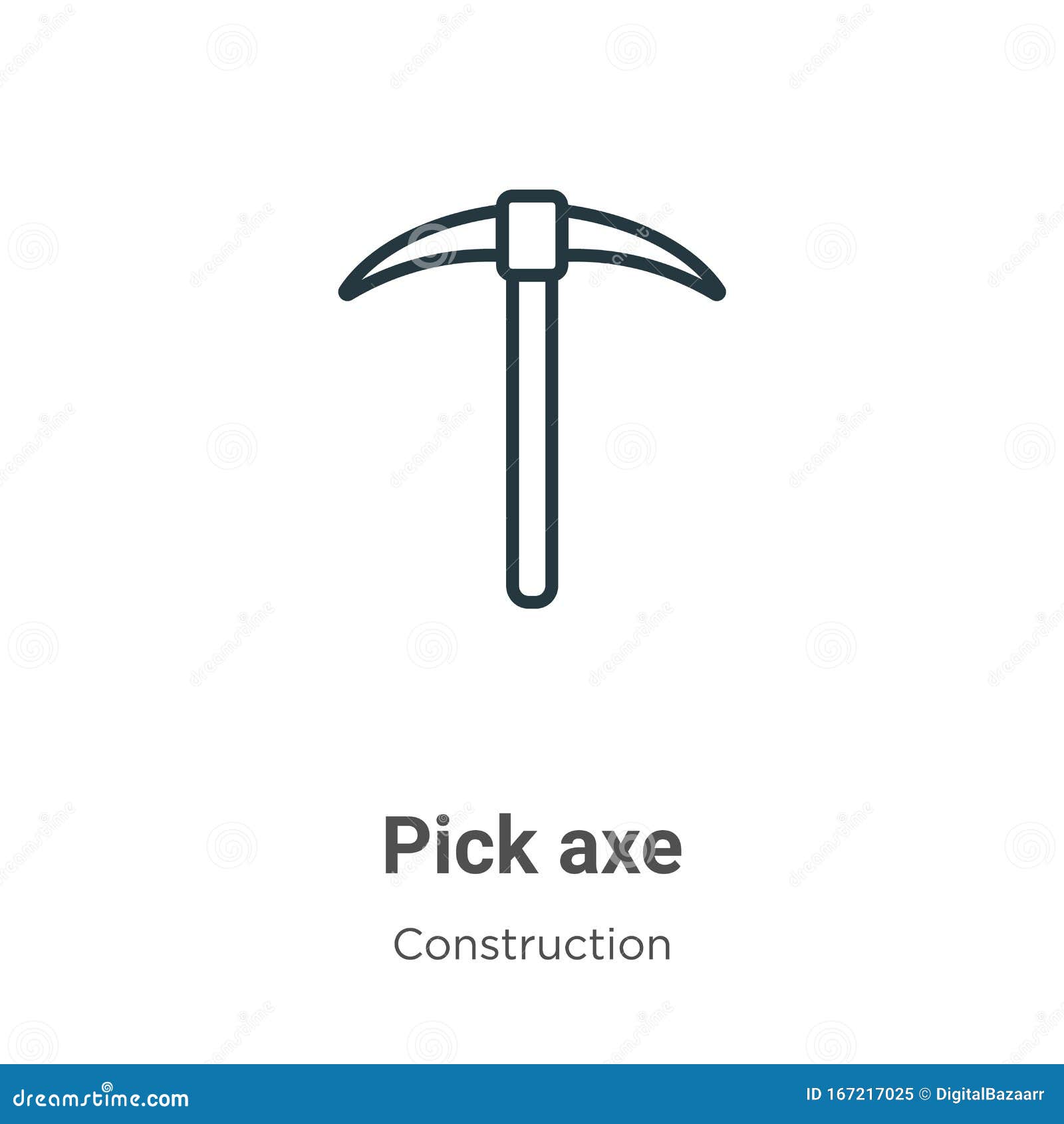 Pick Axe Outline Vector Icon. Thin Line Black Pick Axe Icon, Flat ...