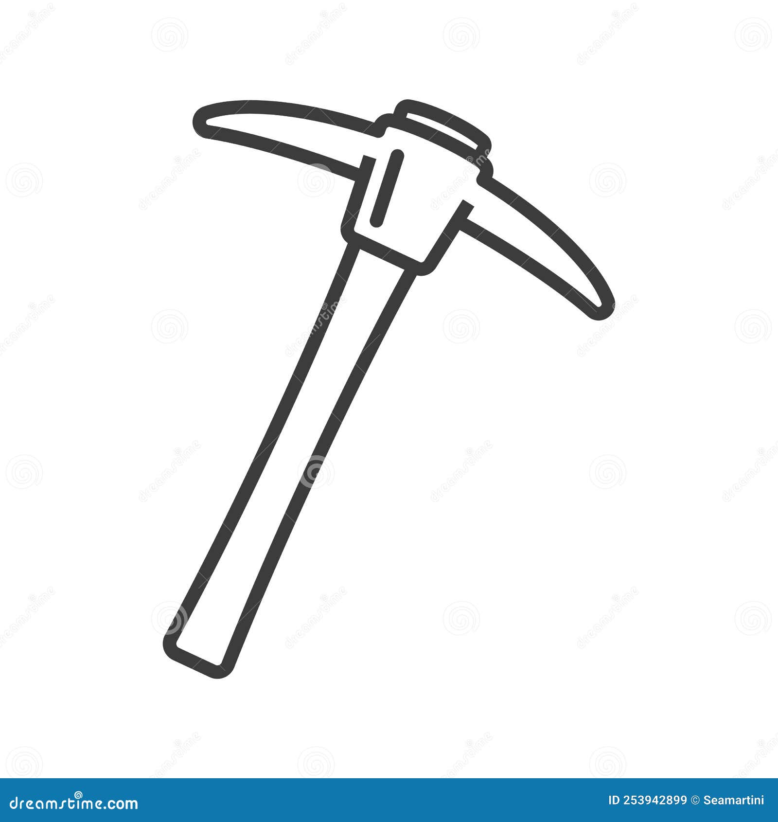 Pick-axe To Mine Coil, Ax Mining Tool with Handle Stock Vector ...