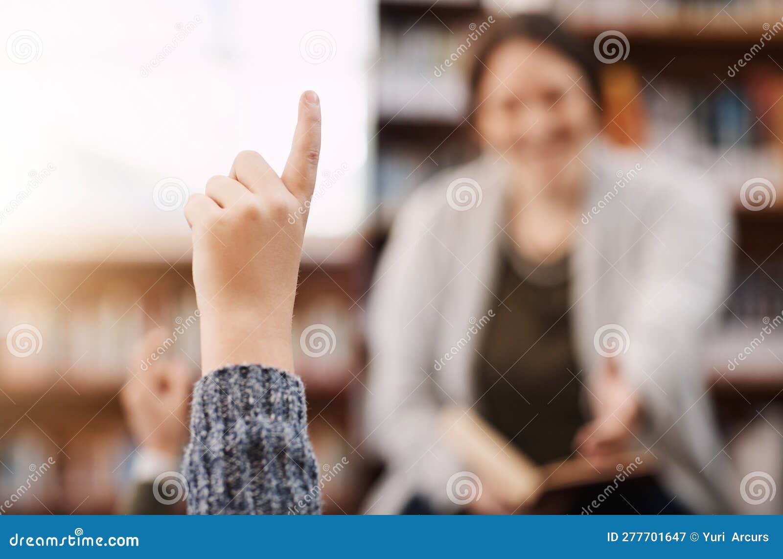 Pick Me, I Know the Answer Teacher. an Elementary School Boy Sitting ...