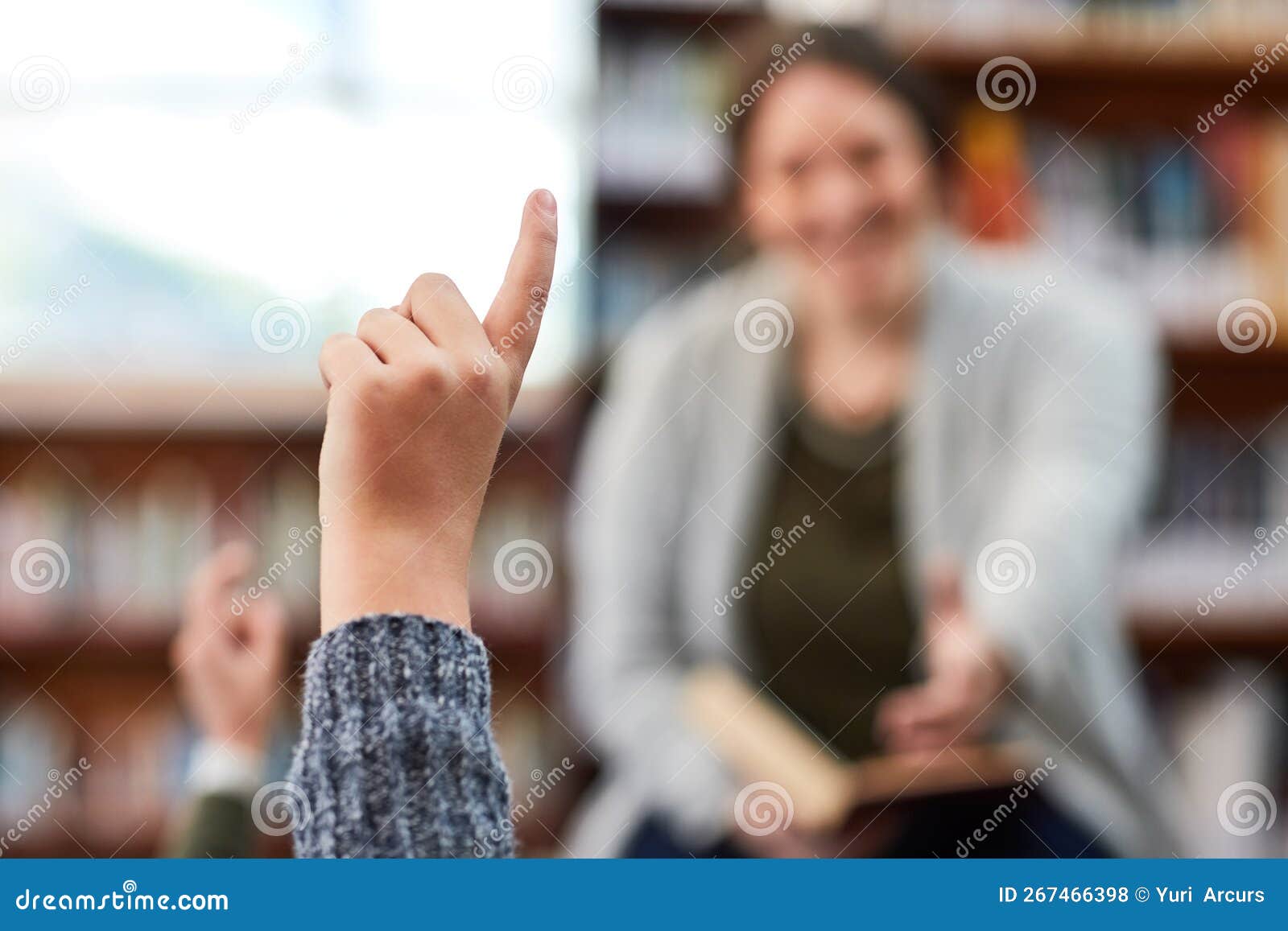 Pick Me, I Know the Answer Teacher. Elementary School Kids Hand Raised ...
