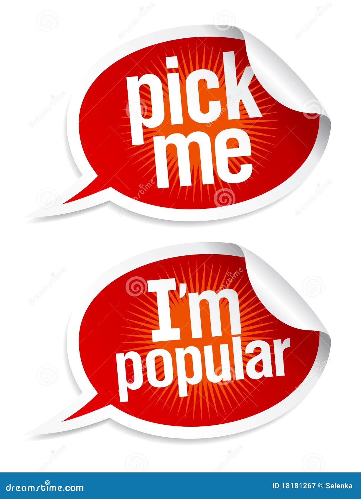 Pick Me I`m Popular Stickers. Stock Vector - Illustration of product ...